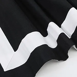 Cordless Blackout Roman Shades for Windows, Black Roman Blind with White Trim, Custom Fabric Roman Window Blinds for French Doors, Kitchen Windows