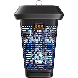 BLACK+DECKER Bug Zapper, Electric UV Insect Catcher & Killer for Flies, Mosquitoes, Gnats & Other Small to Large Flying Pests, 1 Acre Outdoor Coverage for Home, Garden & More, Free Bulb Included