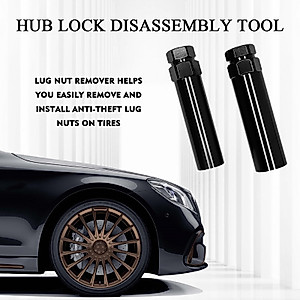 qboonpt Spline Lug Nut Socket, 6 Spline & 7 Spline Lug Nut Key Set, 6 Point Wheel Lock Quick Removal Tool Replacement Kit for Easy Installation and Removal of Lug Nuts on Aftermarket Wheels (Black)