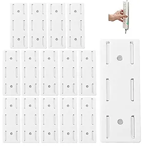 15Pcs Self-Adhesive Desktop Socket Fixer Wall Mount Socket Bracket Power Strip Holder Punch Free Socket Stand for WiFi Router Reusable Socket Fixer for Kitchen Home and Office(white)