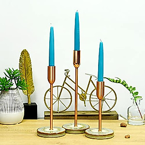 Zest Candle 12-Piece Taper Candles, 6-Inch, Turquoise