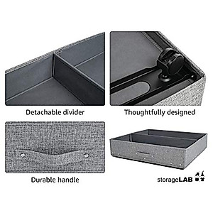 storageLAB Underbed Storage Containers, Storage Bin for Clothes, Blankets, Shoes and Pillows (1 Piece with Wheels)