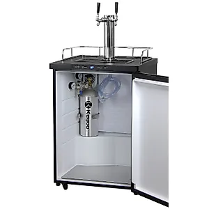 Kegco K309X-2 Keg Dispenser, 2 Faucet, Black Stainless Steel