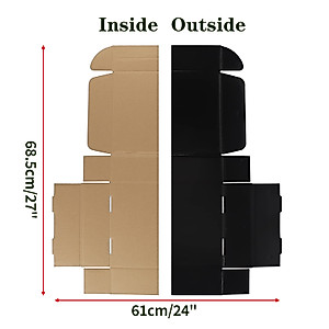 EXYGLO Shipping Cardboard Boxes for Small Business, Packing and Mailing, 12x9x3 - Pack of 20, Black
