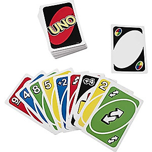 Mattel Games ​Giant UNO Card Game for Kids, Adults & Family Night, Oversized Cards & Customizable Wild Cards for 2-10 Players