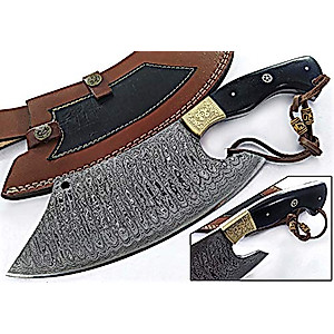 Damascus steel blade vegetable and meat cleaver Chopper chef's kitchen knife .SM105