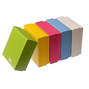 CryoKing 81 Wells 2 Inch Height Lab Freezer Box with Lid, Microtube Storage Box, Fit 0.5mL/1.5/2.0mL Microcentrifuge Tubes Vials, Cardboard Freezer Lab Box, Assorted Colors, 5 Pcs/Pack