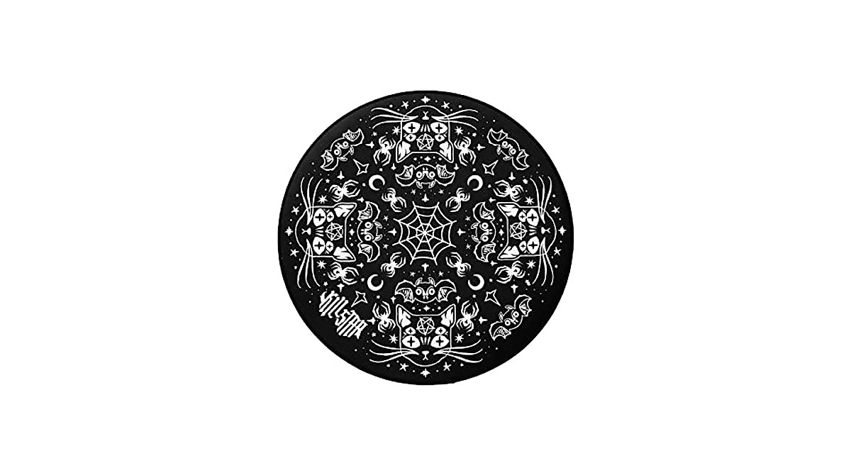 Killstar Spoopy Goth Area Rug - Cat, Bat & Pentagram Design