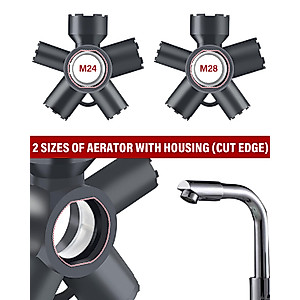 10-in-1 Faucet Aerator Removal Tool Kit, Heavy-duty Aerato Key for Threaded and Housed Aerateors,Fits M16.5 M18.5 M21.5 M22 M24 M28 TT TF STD TJ Sizes, Faucet Tool for Home Repair and Plumbing