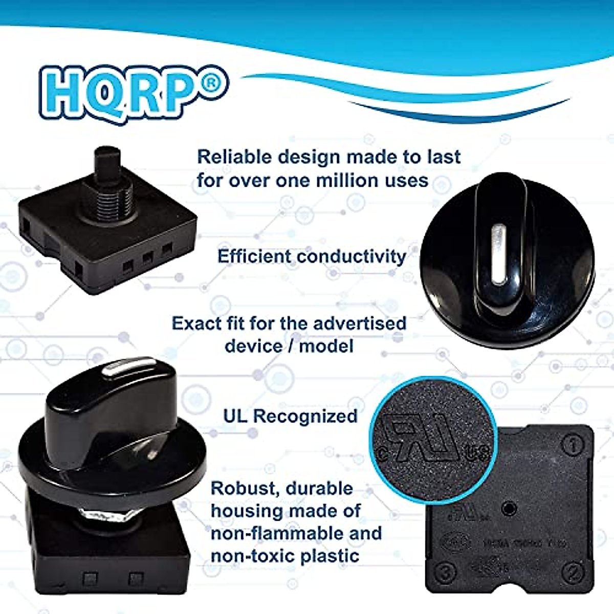 HQRP 4-Position 3-Speed Fan Selector Rotary Switch Compatible with KMart Home Essentials Floor Fan
