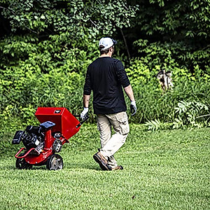 Earthquake Chipper Shredder K33,33964 Heavy Duty 301cc, 4 Cycle Viper Engine, 5-Year Warranty, Dock-and-Lock Debris Bag, 3" Max Wood Diameter Capacity, Red