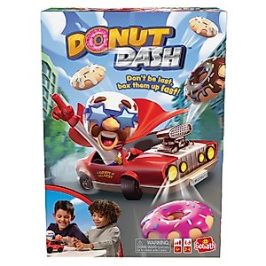 Goliath Donut Dash Game - Race to Pick Up Matching Donuts, Racecar Does Real Donuts On Table Or Hard Floor - Ages 4 and Up, 2-4 Players