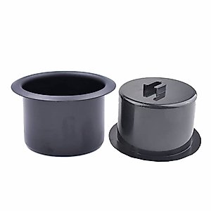 2 Pcs Plastic Cup Holder Insert for Car Sofa, Recliner Handles Replacement Cup Holder for Boat Truck RV Couch Poker Table (Black)