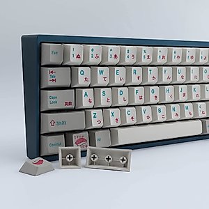 Hyekit PBT Keycaps 124 Keys Sushi Custom Keycaps Dye-Sublimation 7U and 6.25U Spacebar Keycap Set Cherry Profile for Cherry Gateron MX Switches Mechanical Keyboard US Layouts