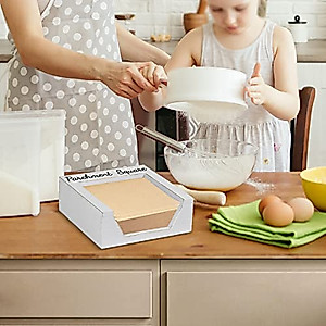Parchment Paper Sheets Dispenser, Parchment Paper Square Holder for Kitchen Counter Drawer Organizer, Wooden Parchment Paper for Baking Hamburger Patty Paper Dispenser, Wax Paper Dispenser