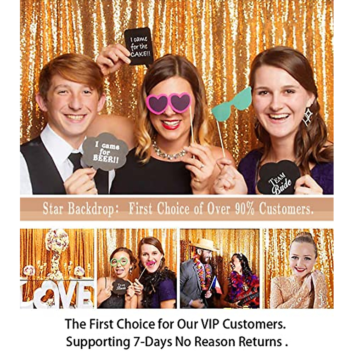 4FTx7FT-Gold-Sequin Backdrop Fabric Curtain Photo Backdrop Sequins Elegant Backdrops 4x7