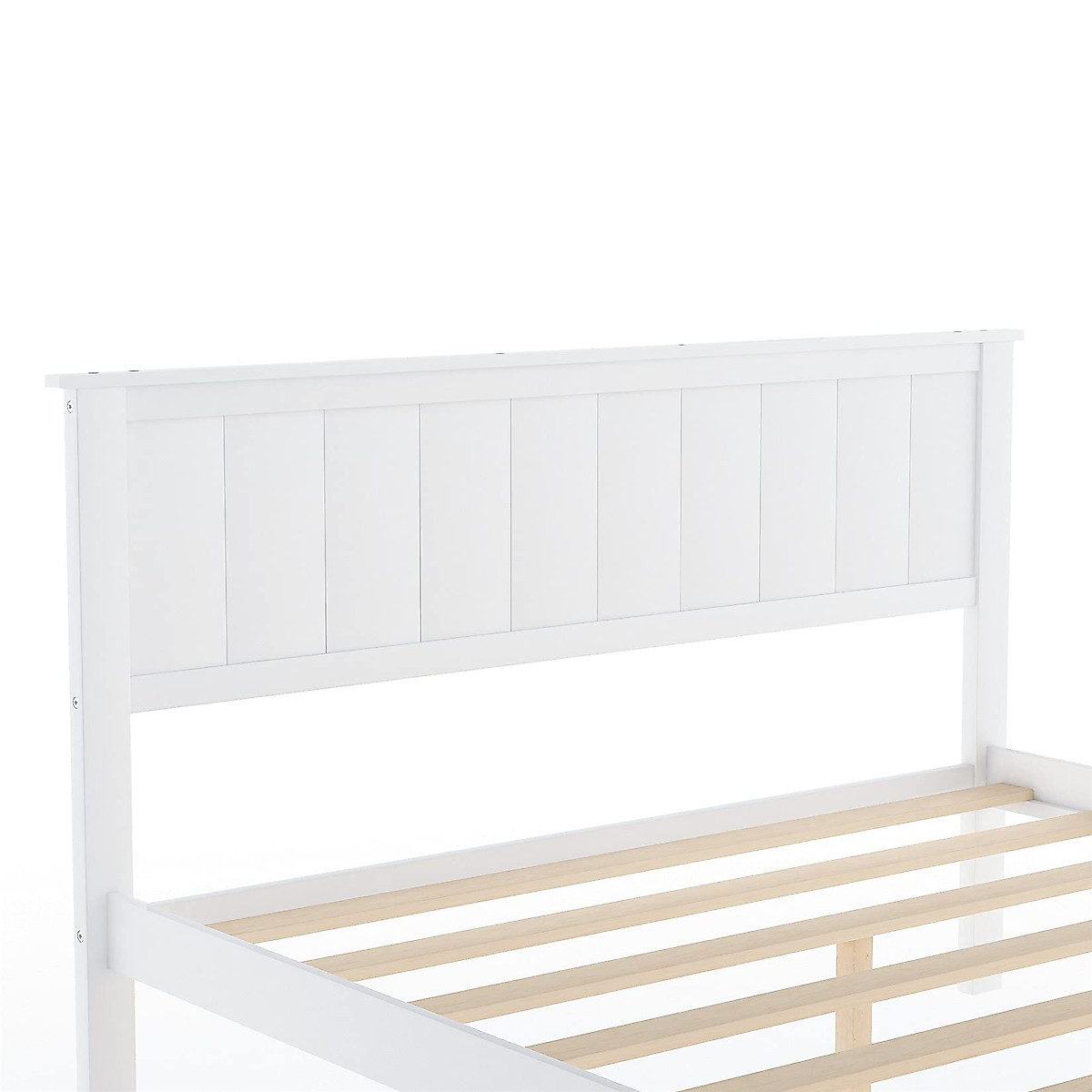 CITYLIGHT Full Size Bed, Platform Bed Frame with Headboard and Drawers, Wood Bed Frame for Kids, Teens and Adults, No Box Spring Needed, White
