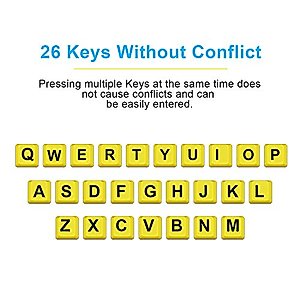 BOOGIIO Large Print Computer Keyboard, Wired USB High Contrast Keyboard with Oversized Print Letters for Visually Impaired Low Vision Individuals (Yellow+Black)