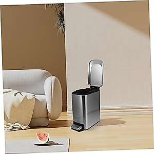 VILLFUL Small Trash Can Trash Bin Garbage Can with Lid Step Trash Can Small Bathroom Trash Can Trash Can for Bathroom Foot Pedal Trash Can Bathroom Trash Can with Lid Stainless Steel