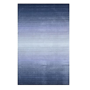 EORC HL6GY Handmade Wool Horizon Rug, Blue 5 x 8 Feet HL6GY5X8