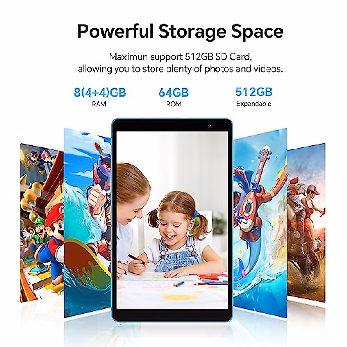 TECLAST Tablet 8 Inch P80T Android 12 Tablets, WiFi 6, 8GB+64GB (TF 1TB) 1.8GHz Quad-Core Processor, 1280 * 800 IPS, Dual-Band WiFi&Camera, Bluetooth5.0, Type-C, 4000mAh, Kids Tablet for Children