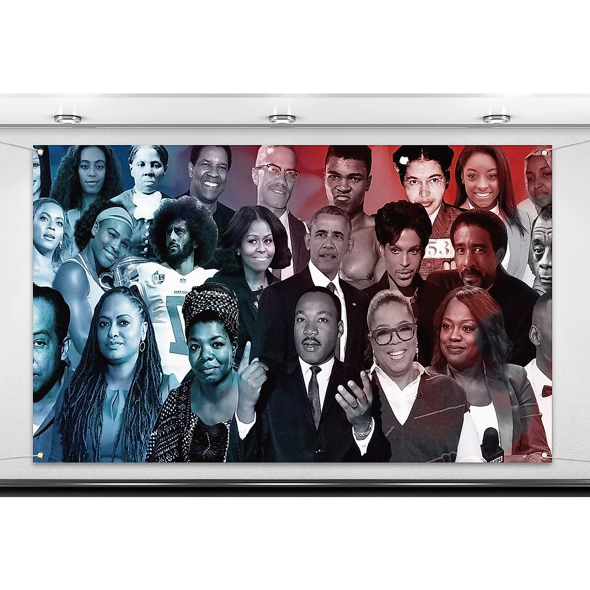 Nepnuser Black History Month Decorations Photo Booth Backdrop African American February Festival Holiday Party Suooly School Classroom Bulletin Board Hallway Decor-5.9×3.6ft