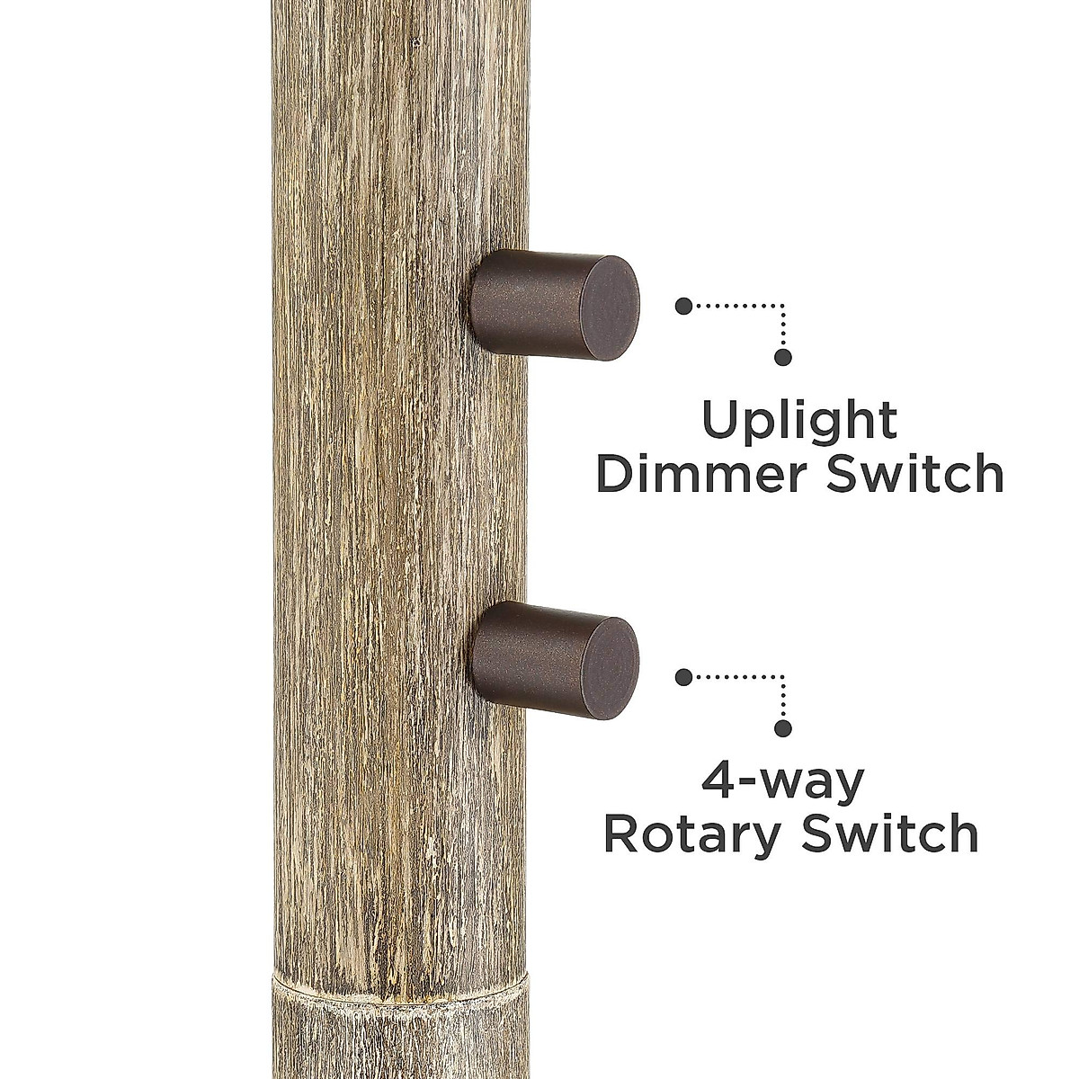 Franklin Iron Works Plymouth Rustic Farmhouse Torchiere Floor Lamp Standing 3-Light Dimmable 72" Tall Bronze Faux Wood Metal Mica Cone Shade Decor for Living Room Reading House Bedroom Home Office