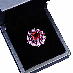 Uilita 14K Gold Plated Gorgeous Flower Cubic Zirconia Ring | Round Milgrain Eternity Open Size | White Gold Rings for Women Gift (A)