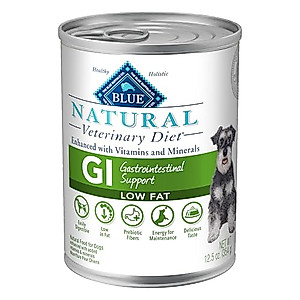 Blue Buffalo Natural Veterinary Diet GI Low Fat Gastrointestinal Support Wet Dog Food, Veterinarian's Prescription Required, Whitefish, 12.5-oz Can (Pack of 12)