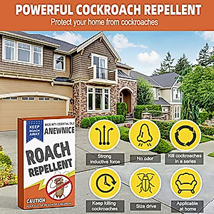 ANEWNICE Roach Repellent, Cockroach Repellent, Roach Repeller for Indoor and Outdoor Use,Ultra-Pure Peppermint Oil- for Cockroach, Ants,Mice and More,Roach Control, Safe Around Pet & Plant - 8 Count