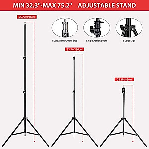 VICIALL HPUSN Softbox Lighting Kit 2x76x76cm Photography Continuous Lighting System Photo Studio Equipment with 2pcs E27 Socket 85W 5400K Bulbs for Filming Model Portrait Product Fashion Photography