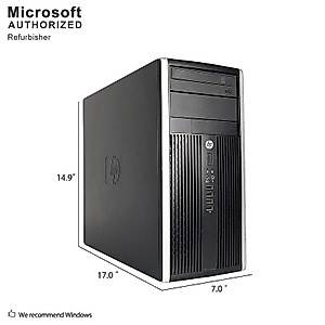 HP Compaq 6300 Pro Minitower PC - Intel Core i5-3470 3.2GHz 8GB 500GB DVDRW Windows 10 Pro (Renewed)
