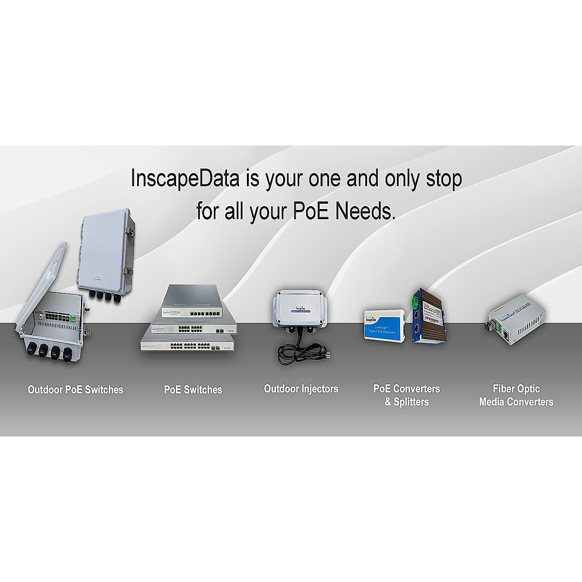 Inscape Data Managed IP68 Outdoor PoE Switch, LPS3800ATM-T1, 14-Port Gigabit, 2X Gigabit RJ45, 4X SFP Fiber Uplink, IEEE 802.3af/at, 240W,