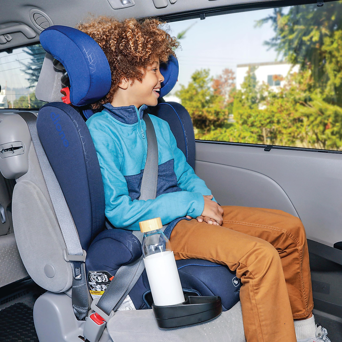 Diono Monterey 2XT Latch 2 in 1 High Back Booster Car Seat with Expandable Height & Width, Side Impact Protection, 8 Years 1 Booster, Blue