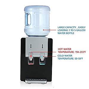 Amay Desktop Water Cooler Dispenser Top Loading Water Dispenser Hot & Cold Water Coolers with Child Safety Lock Drinking Fountain