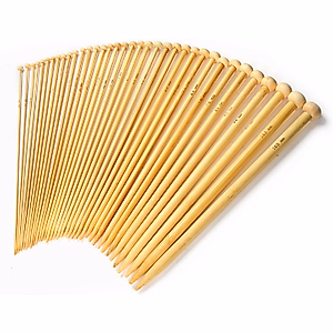 LIHAO 36 PCS Bamboo Knitting Needles Set (18 Sizes From 2.0mm to 10.0mm)