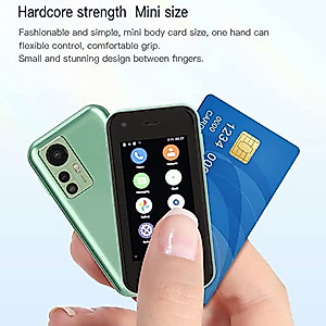 3G Mini Smartphone, One Piece Green 2MP Rear 0.3MP Front D18 Mini Phone for Study (Green)