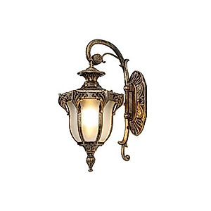 PEHUB Industrial Retro Outdoor Oil Rubbed Brass Finish Wall Lamp Plug in Wall Mount Waterproof Metal E27 Wall Sconce Garden Patio Porch Exterior Wall Light Villa Lighting Light Exterior Light Fixture