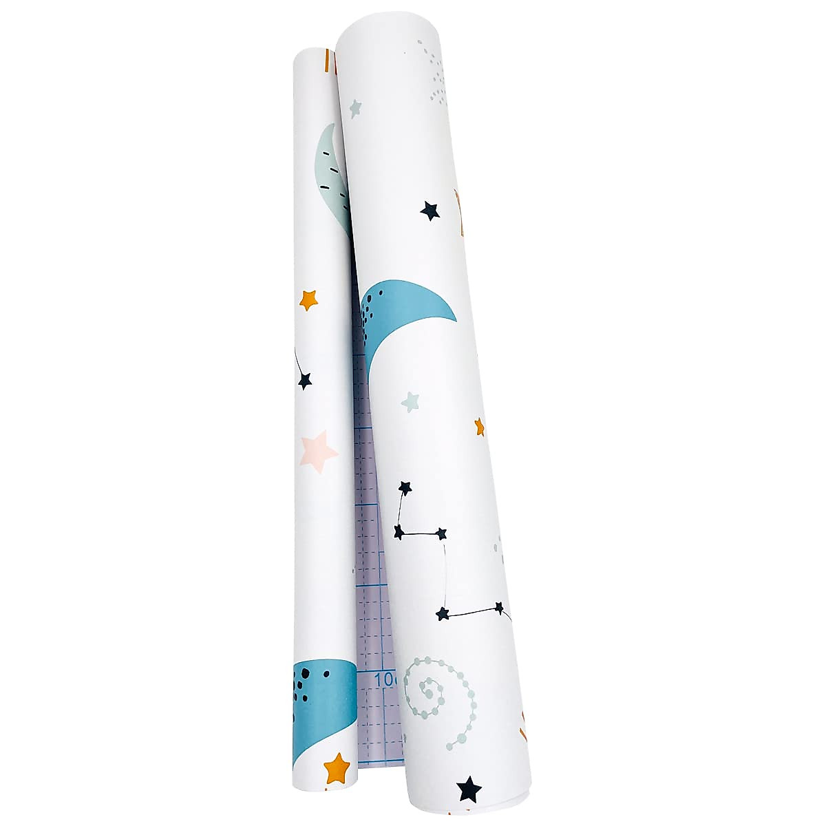Yifasy Drawer Shelf Liner Moon Stars Self-Adhesive Furniture Inner Lining Paper Sheet Removable Kids Wallpaper Roll 118x18 Inch