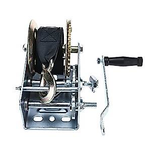 8MILELAKE Heavy Duty 2500lbs Hand Winch Crank Strap Gear Winch for Trailer Boat ATV