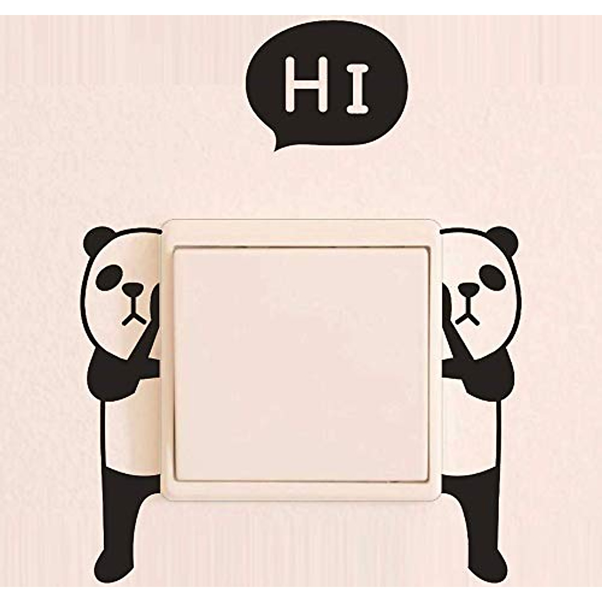 Removable Switch Sticker, 6 Pcs Cute Cats, Panda and Butterfly Cartoon Wall Sticker Decor, Family Light Switch Decals DIY Kids Bedroom Car Office Home Decoration