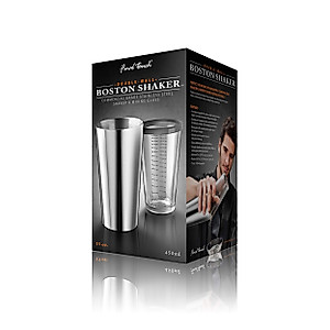 Final Touch Double Wall Boston Shaker with Silicone Seal and Ounce/Milliliter Measurements (FTA1852)