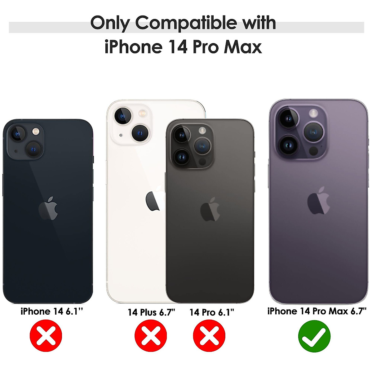 LOHASIC for iPhone 14 Pro Max Wallet Case, Premium Leather Cover Compatible with MagSafe Charger Magnetic Detachable Wallet 5 Card Holder Kickstand Protective Phone Case for Men 6.7 inch - Black