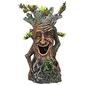 Fhiny Hollow Tree Trunk Fish Tank Decorations, Resin Aquarium Landscaping Terrarium Accessories Betta Hideout Caves Aquarium Decor for Fish Betta Shrimps Cichlids Reptiles Amphibians