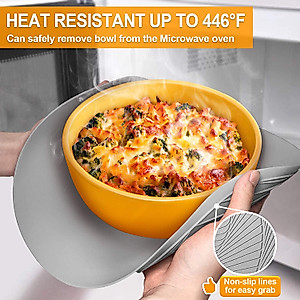 Silicone Microwave Mats, Walfos Heat Resistant Multi-Purpose Microwave Trivet Mat, Non-Slip, BPA Free and Dishwasher Safe, Perfect for Microwave, Oven, Hot Pan, Set of 2, Grey