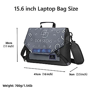 DOB SECHS Briefcases for Men, Laptop Bag 15.6 inch, Small Messenger Bag for Men Women, Satchel Bags for Men, Waterproof Laptop Messenger Bag, Computer Bags for Laptops/Macbook/Notebook, Black