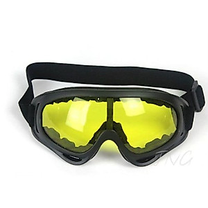 4 Goggles/Lot - Black + Clear + Amber + Yellow Multi Use Motorcycle Riding Snowboard Airsoft Protective Goggles Safety Glasses Sport Ski Airsoft Paintball