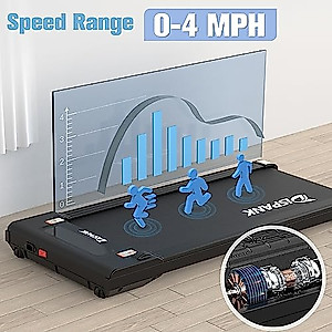 Under Desk Treadmill DISPANK 2 in 1 Walking Pad, Walking Treadmill for Home and Office, Small Treadmill Installation-Free with Remote Control and Large LED Dispaly for Jogging and Running