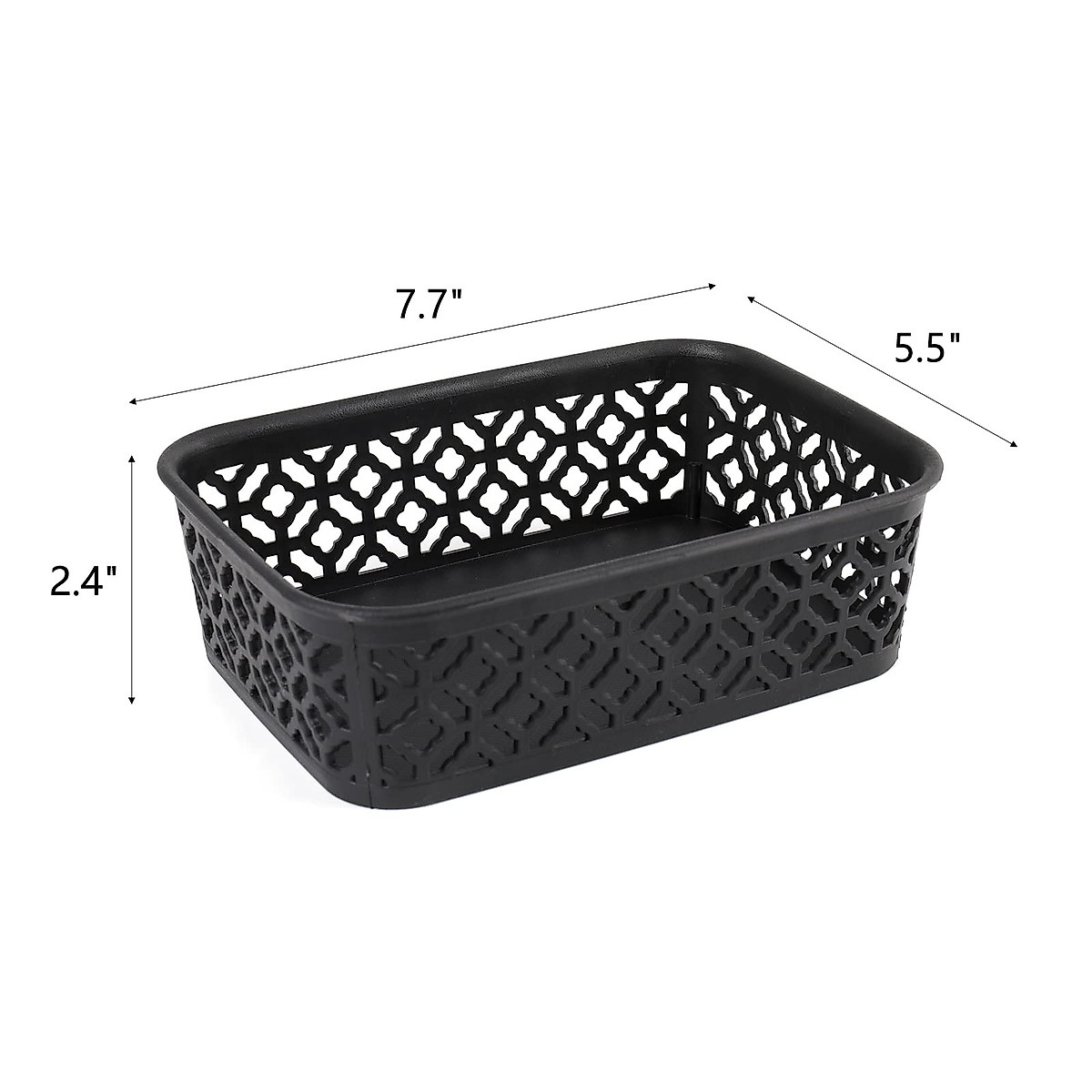 ZEAYEA 9 Pack Small Plastic Storage Basket, Classroom Organizer Baskets for Shelves Desk Drawer, Pantry Woven Basket Bins for Bedroom Closet Office School, 7.7" L x 5.5" W x 2.4" H
