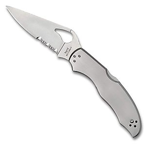 Spyderco Harrier 2 Knife with 3.39" 8Cr13MoV Steel Blade and Durable Stainless Steel Handle - CombinationEdge - BY01PS2